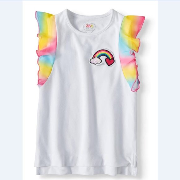 365 Kids | Shirts & Tops | 52 New 6 Girls Rainbow Flutter Sleeve Shirt ...